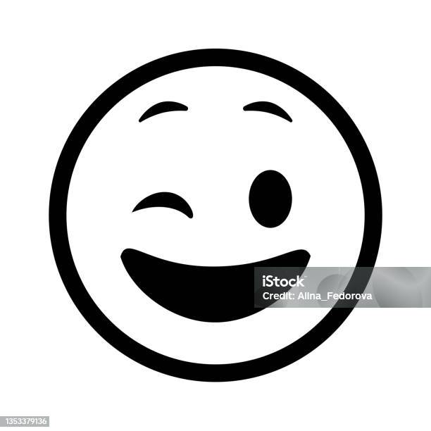 Visage Souriant Vecteur Dicône Emoji Signe Démoticône Émotions