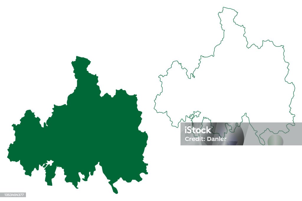 District De Rayagada Illustration Vectorielle De Carte Croquis