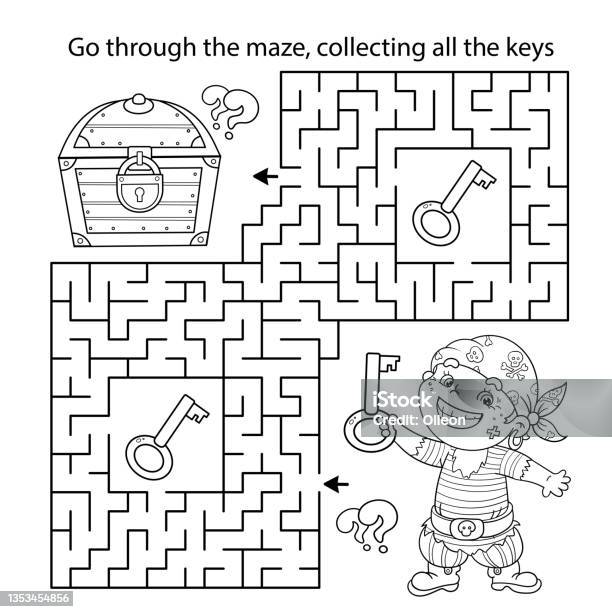 Labyrinthe Ou Jeu De Labyrinthe Puzzle Contour De La Page À Colorier De