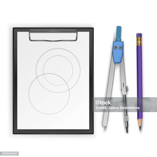 Tools Of Drawing Compass Pencil And Ruler Icon Vector Illustration