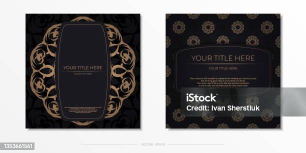 Template Persegi Untuk Cetak Desain Kartu Pos Warna Hitam Dengan