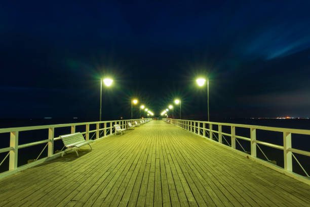 Free Stock Photo of Pier Illuminated by Lights | Download Free Images ...