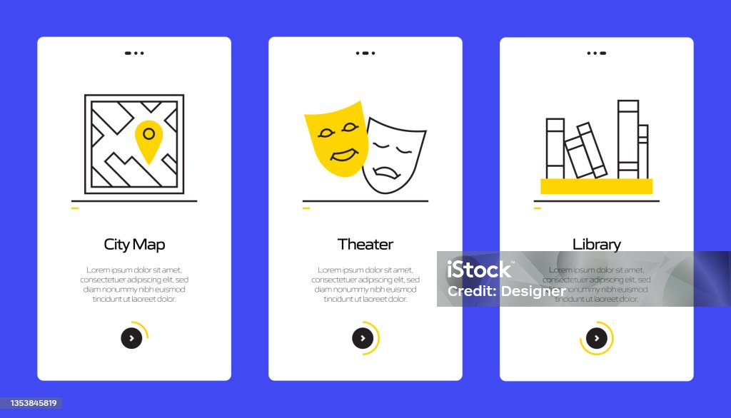 City Life Concept Onboarding Mobile App Page Screen With Line Icons Ux