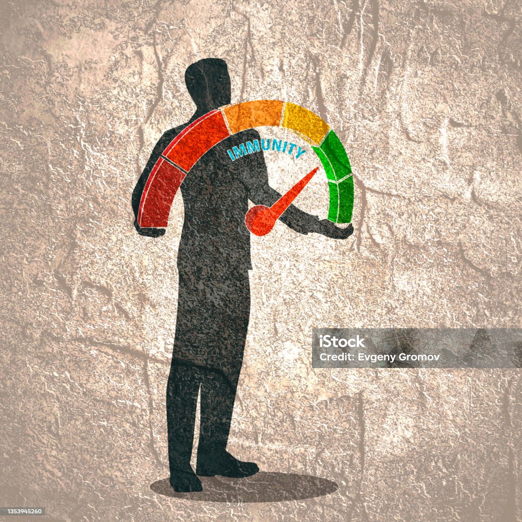 Man Holding Immunity Level Measuring Device Scale Stock Illustration ... Man Holding Immunity Level Measuring Device Scale Stock Illustration ...