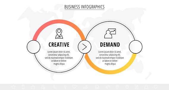 Businessvektorinfografiken Mit Zwei Linienkreisen Stock Vektor Art und ... Businessvektorinfografiken Mit Zwei Linienkreisen Stock Vektor Art und ...