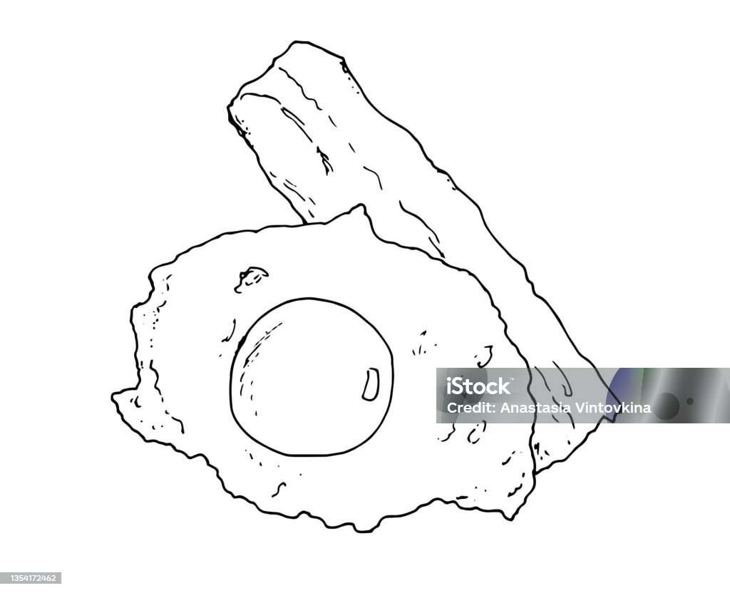 Sarapan Telur Dengan Bacon Digambar Tangan Dalam Sketsa Gaya Telur ... Sarapan Telur Dengan Bacon Digambar Tangan Dalam Sketsa Gaya Telur ...