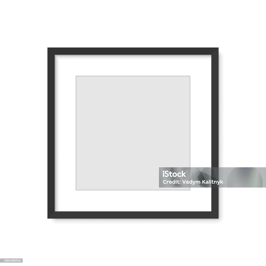 Bingkai Foto Di Dinding Mockup Putih Vektor Atau Poster Kosong Mockup