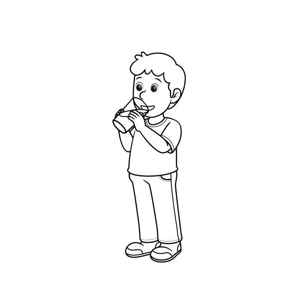 Drinking Water Coloring Pages