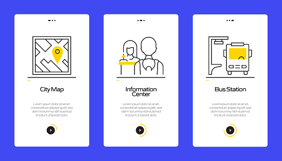 Écran De Page De Lapplication Mobile City Life Concept Onboarding Avec
