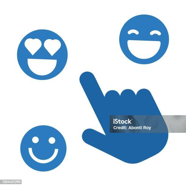 Emoji Umpan Balik Ikon Emoji Ilustrasi Stok Unduh Gambar Sekarang Biru Desain Subjek
