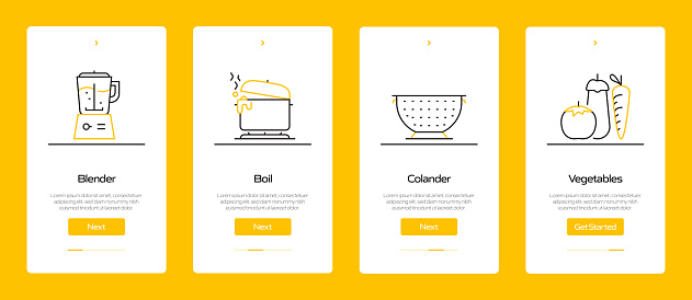 Écran De Page De Lapplication Mobile Cooking Concept Onboarding Avec