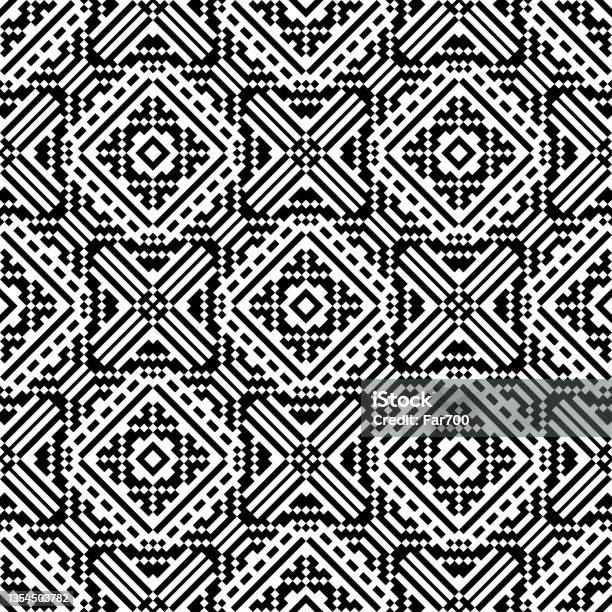 Pixel Seamless Pattern Different Geometric Shapes Vector Drawing