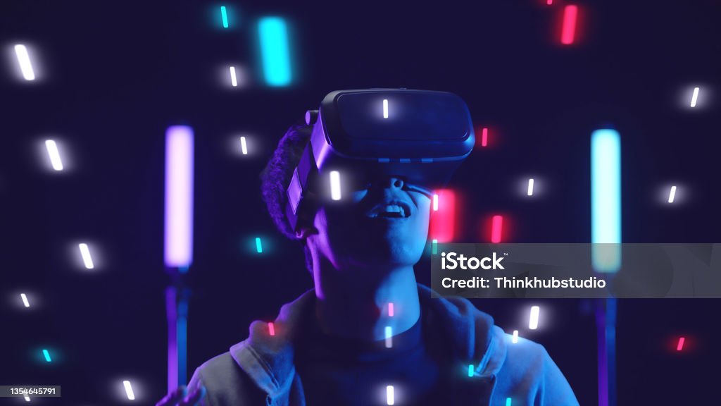 Metaverse Vr Virtual Reality Game Playing Man Play Metaverse Virtual