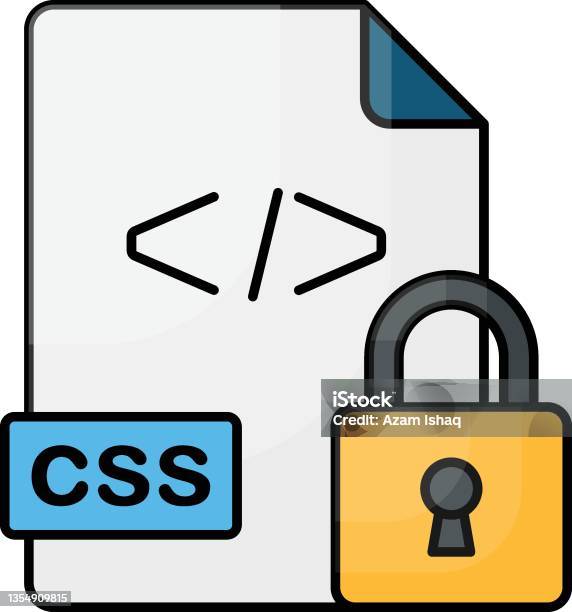 Source Code Locked Concept Protected Objects Vector Color Icon Design Software And Web 2233