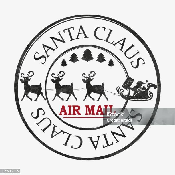 Natal Bertekstur Bulat Cetak Dengan Santa Claus Pada Rusa Surat Udara ... Natal Bertekstur Bulat Cetak Dengan Santa Claus Pada Rusa Surat Udara ...