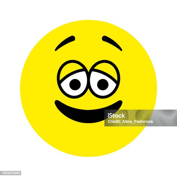 Visage Souriant Vecteur Dicône Emoji Signe Démoticône Émotions