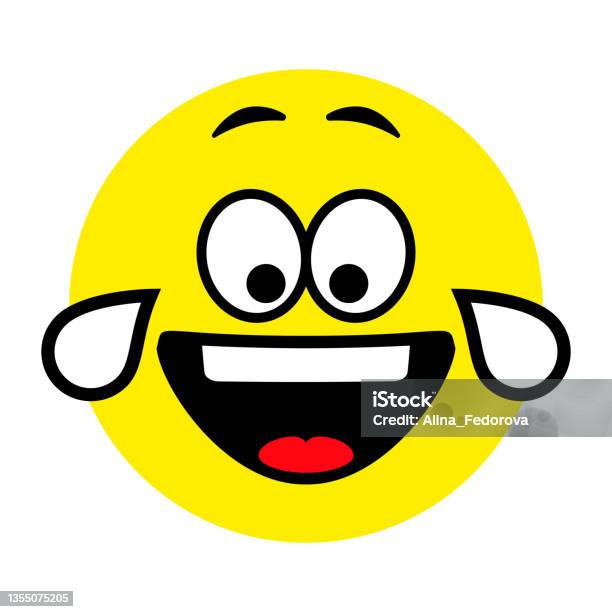 Visage Souriant Vecteur Dicône Emoji Signe Démoticône Émotions