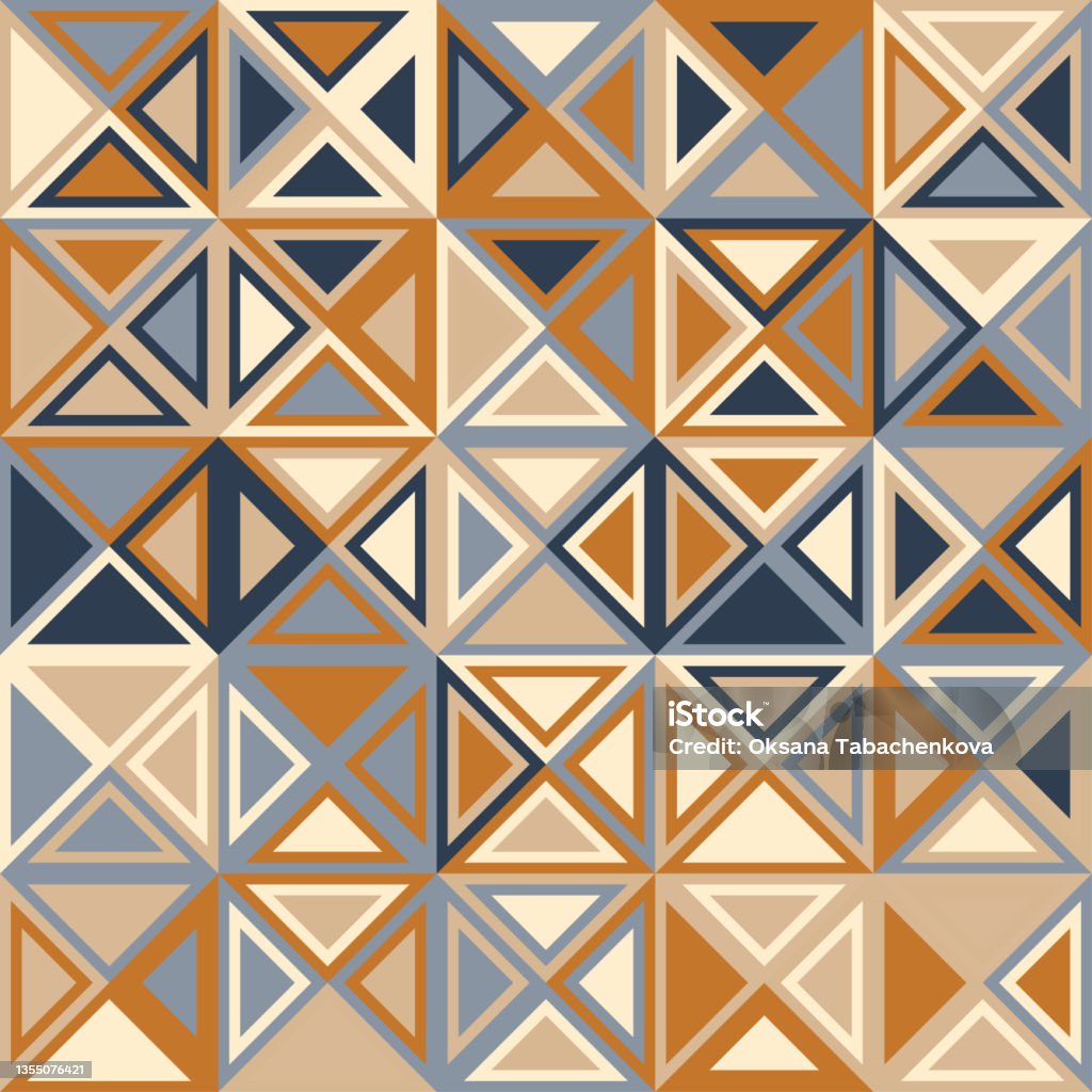 Pola Geometris Abstrak Kotak Dan Segitiga Mosaik Dan Ubin Yang Mulus