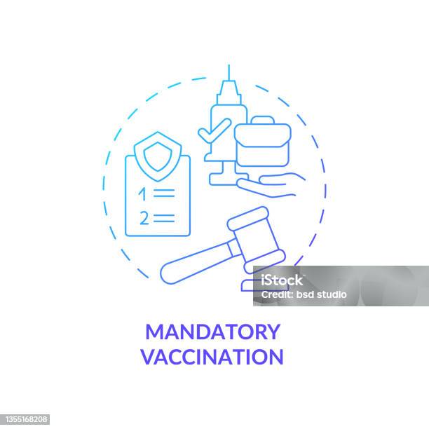 Mandatory Vaccination Blue Gradient Concept Icon Stock Illustration ... Mandatory Vaccination Blue Gradient Concept Icon Stock Illustration ...