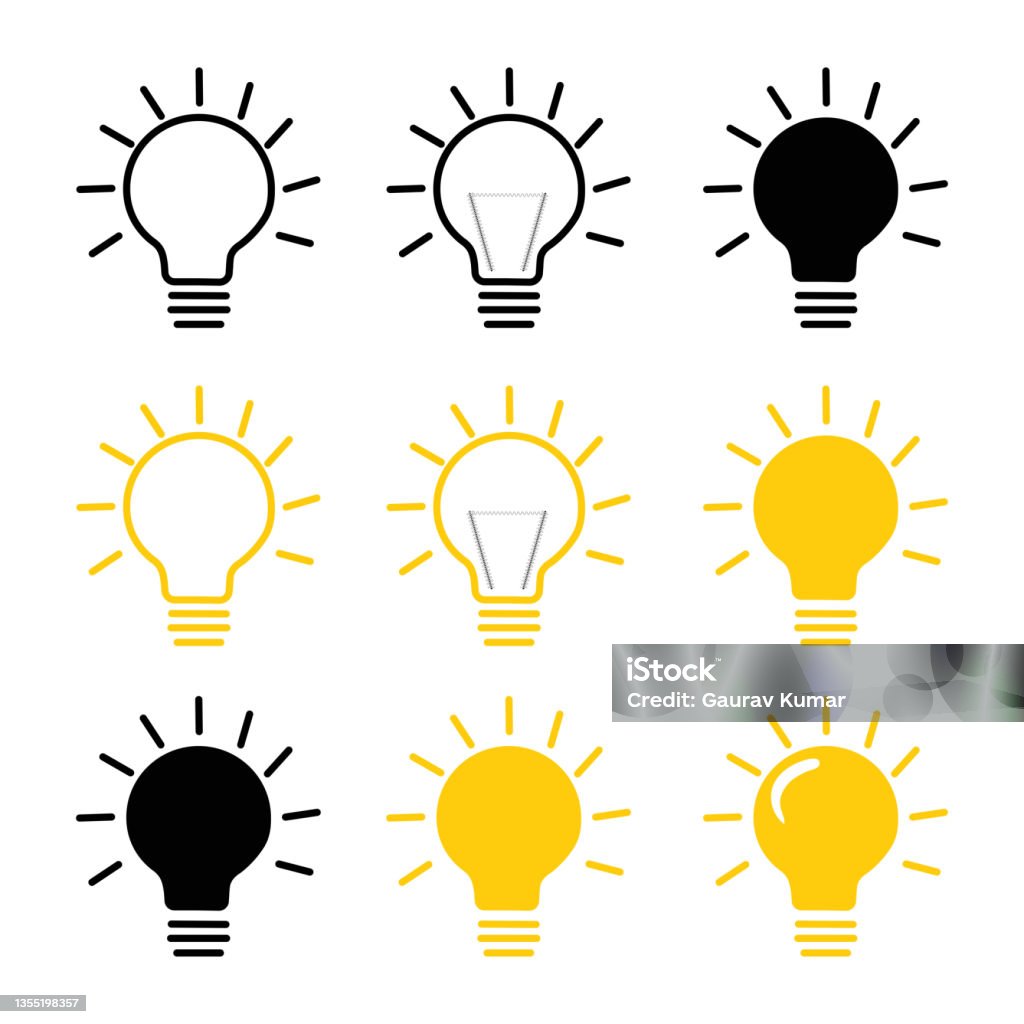 Ilustración de Colección De Iconos Vectoriales De Bombillas Conjunto De ... Ilustración de Colección De Iconos Vectoriales De Bombillas Conjunto De ...