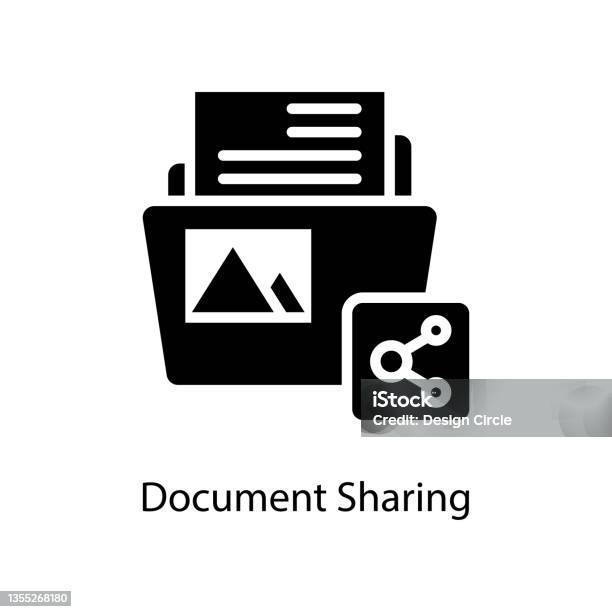 Vecteur De Partage De Document Illustration De Conception Dicône Solide