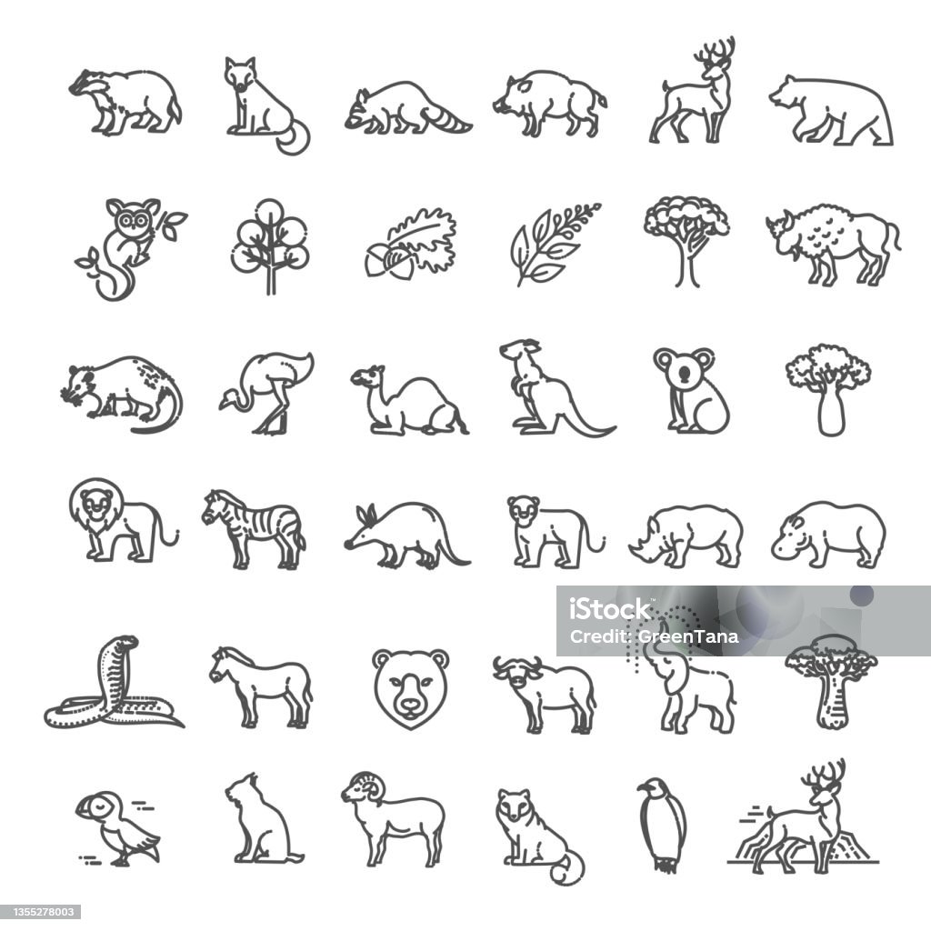 Ikon Hewan Kumpulan Ikon Kerangka Vektor Konsep Hewan Zoo Line Ikon ... Ikon Hewan Kumpulan Ikon Kerangka Vektor Konsep Hewan Zoo Line Ikon ...