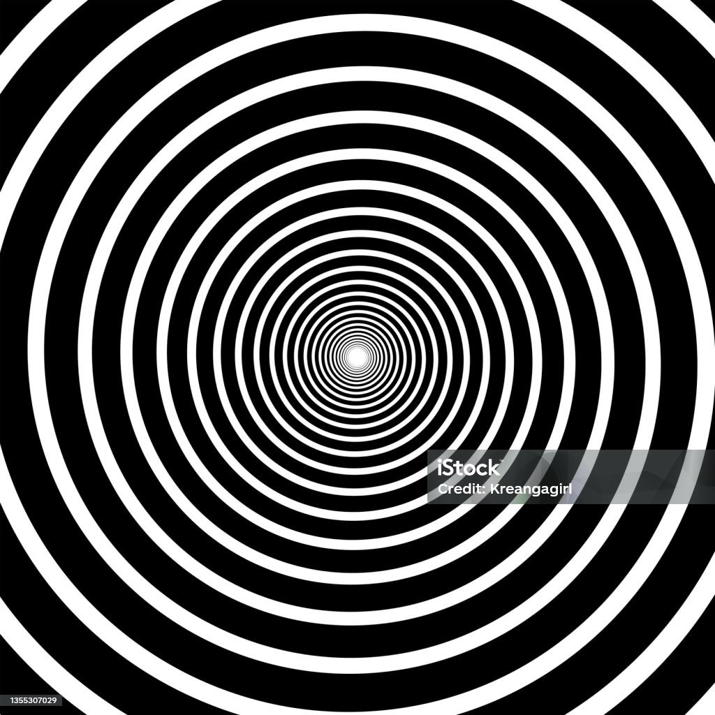 黒と白の催眠錯視錯覚スパイラルの背景 穴のベクターアート素材や画像を多数ご用意 穴 錯覚 3d Istock
