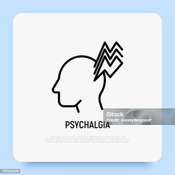 Ilustración de Icono De Línea Delgada De Psicalgia Dolor De Cabeza Como ... Ilustración de Icono De Línea Delgada De Psicalgia Dolor De Cabeza Como ...