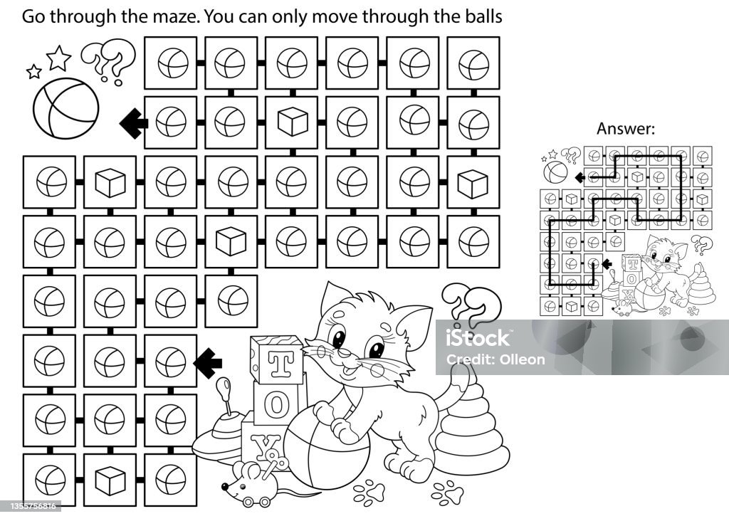 Labyrinthe Ou Jeu De Labyrinthe Puzzle Coloriage Contour Du Dessin