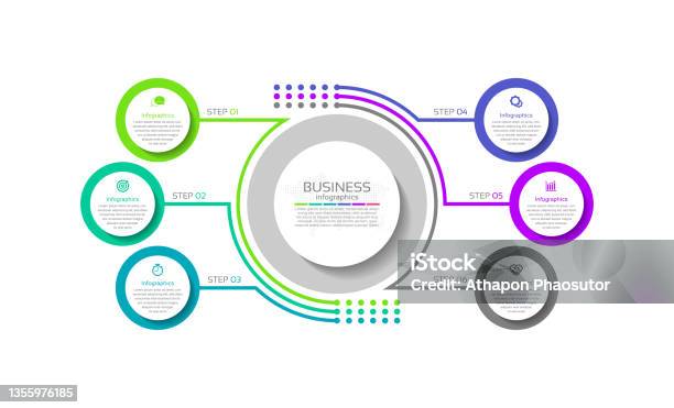 Business Infographic Abstract Background Template Circle Colorful With