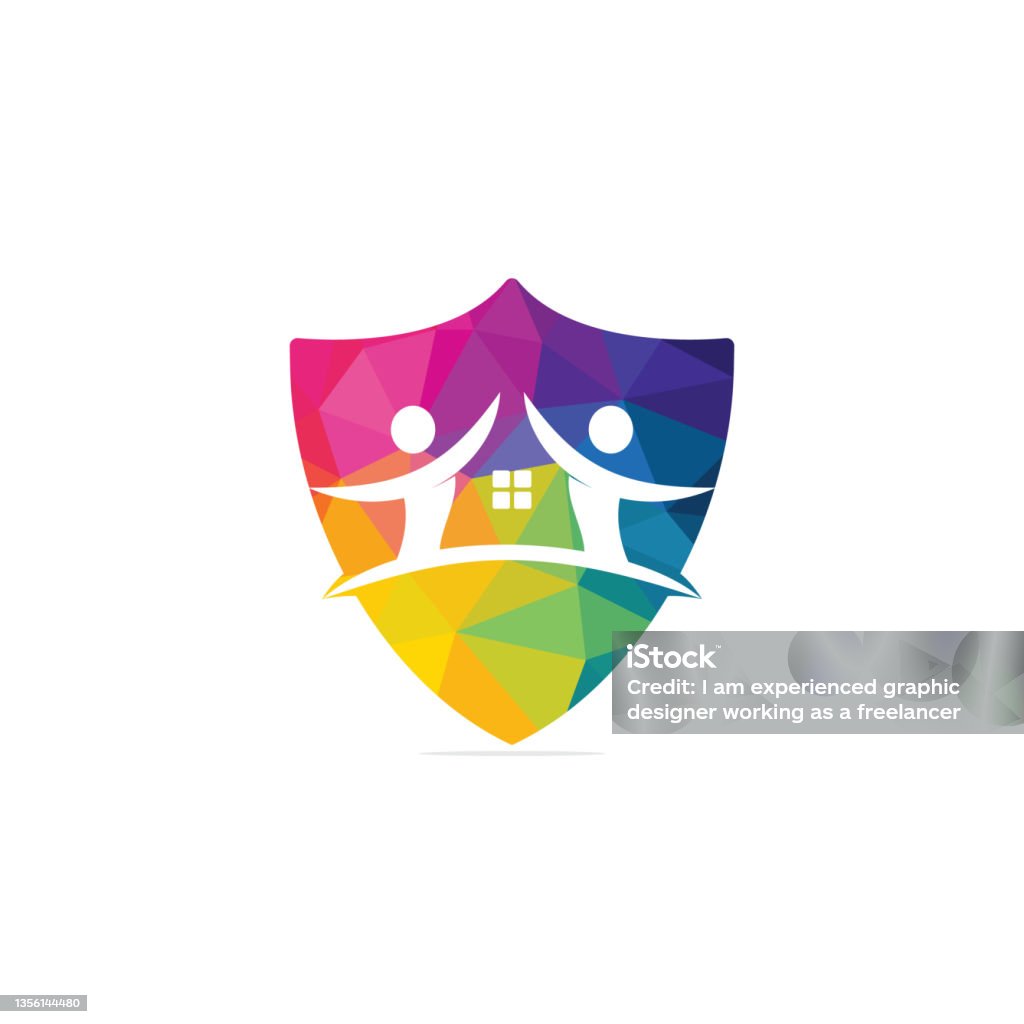 Desain Logo Rumah Dan Orang Rumah Dan Orangorang Gembira Vektor Logo ... Desain Logo Rumah Dan Orang Rumah Dan Orangorang Gembira Vektor Logo ...