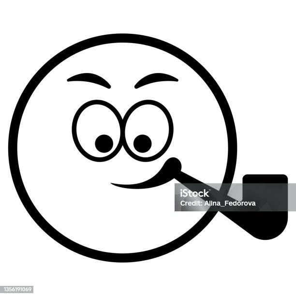 Visage Souriant Vecteur Dicône Emoji Signe Démoticône Émotions