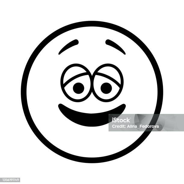 Visage Souriant Vecteur Dicône Emoji Signe Démoticône Émotions