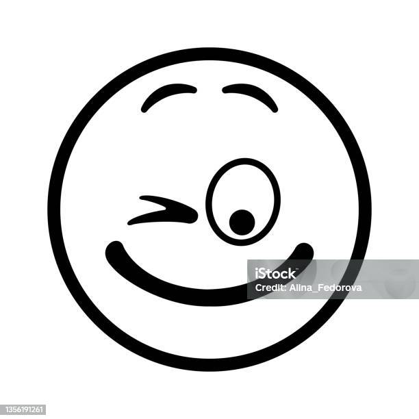 Visage Souriant Vecteur Dicône Emoji Signe Démoticône Émotions