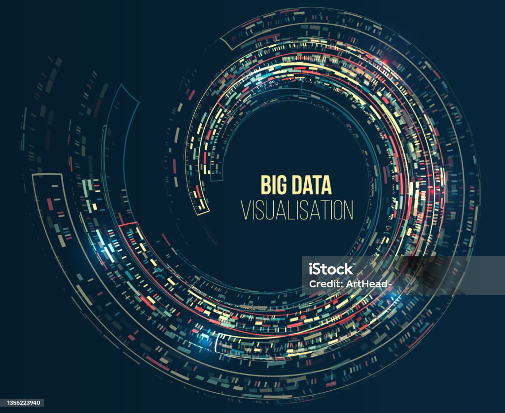 Data Stream In The Form Of An Array Of Circles And Binary Code Vector Database Background Big