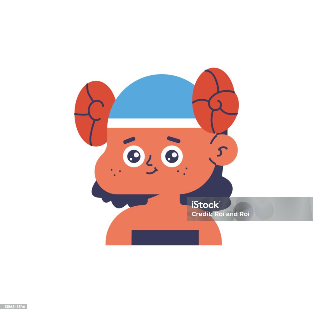 Karakter Kartun Vektor Tanda Zodiak Aries Terisolasi Pada Latar Belakang Putih Ilustrasi Stok