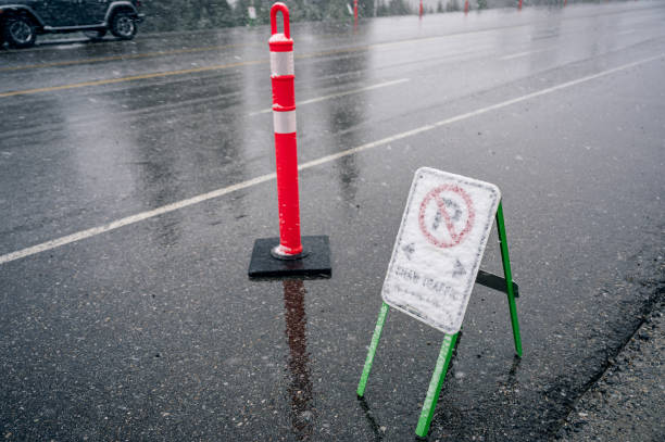 Free picture: Reflection of traffic sign on wet asphalt road