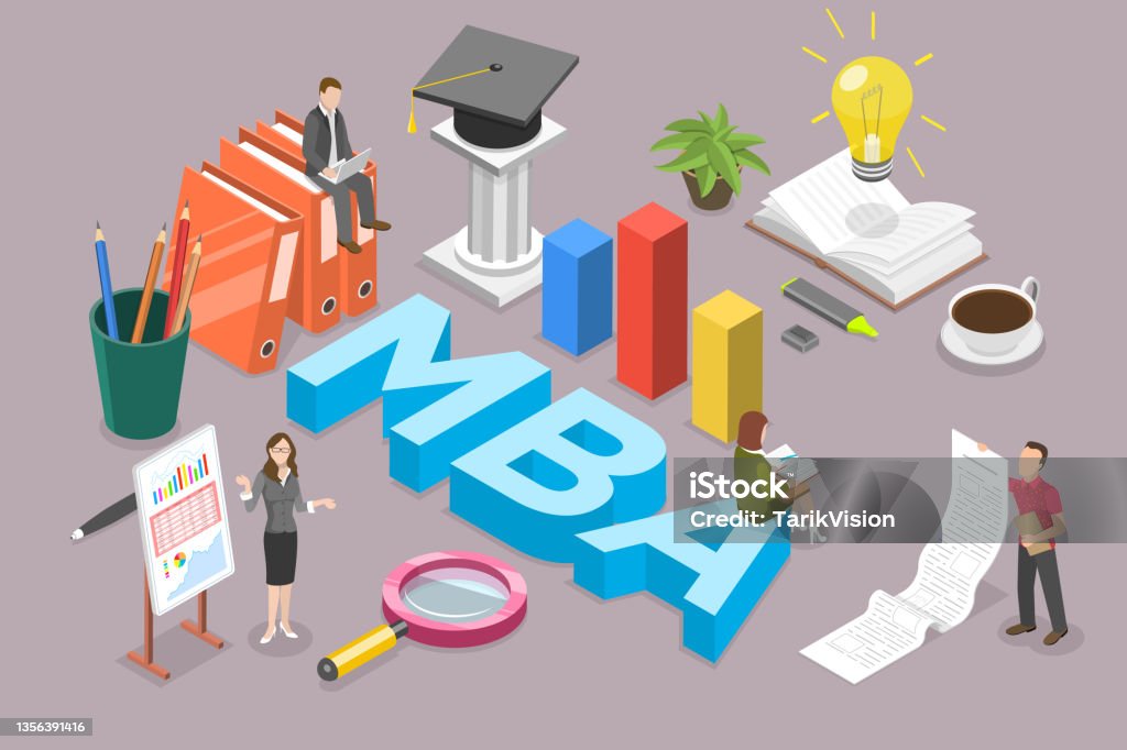 3d Isometric Flat Vector Conceptual Illustration Of Mba Master Of