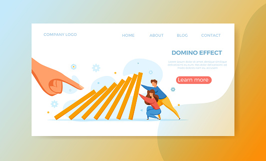 Efek Domino Dari Pengusaha Yang Mendorong Keras Terhadap Ilustrasi ... Efek Domino Dari Pengusaha Yang Mendorong Keras Terhadap Ilustrasi ...