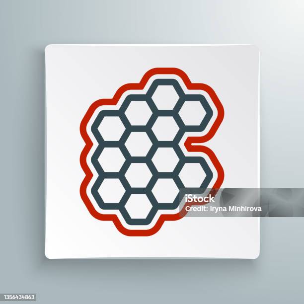 Icône En Nid Dabeille De Ligne Isolée Sur Fond Blanc Symbole Des
