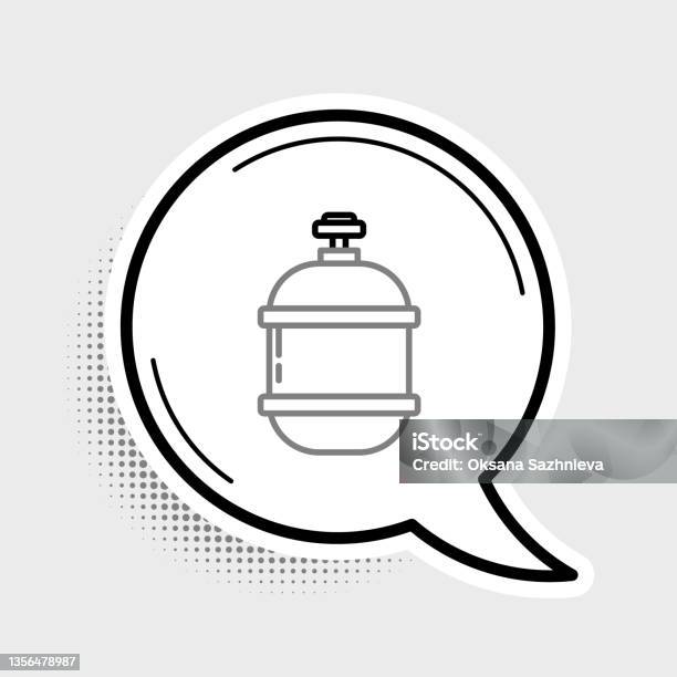 Icône De Réservoir De Propane De Ligne Isolée Sur Fond Gris Icône De