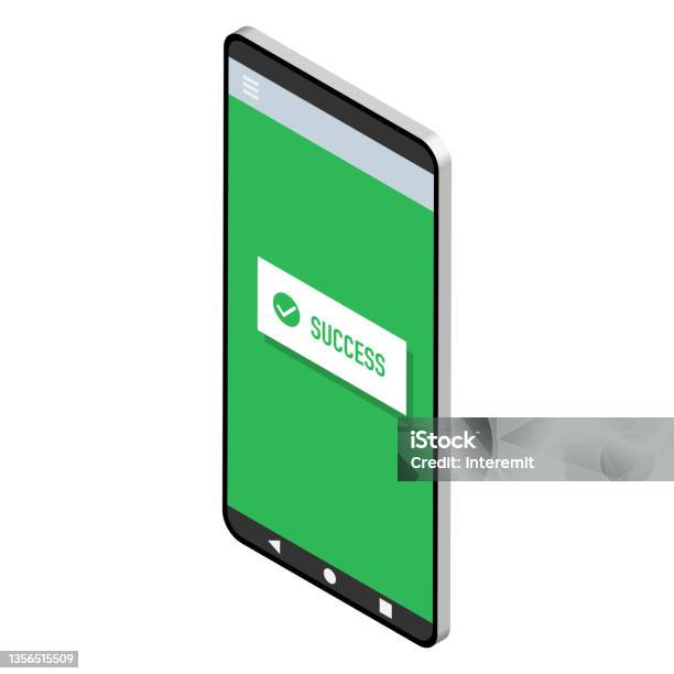 Smartphone Shows Alert Message Success Vector Illustration Stock ... Smartphone Shows Alert Message Success Vector Illustration Stock ...