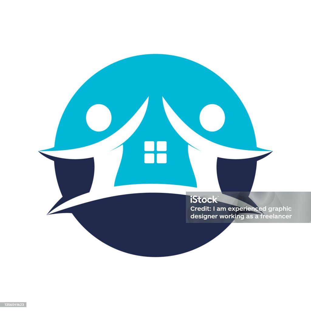 Desain Logo Rumah Dan Orang Rumah Dan Orangorang Gembira Vektor Logo ... Desain Logo Rumah Dan Orang Rumah Dan Orangorang Gembira Vektor Logo ...