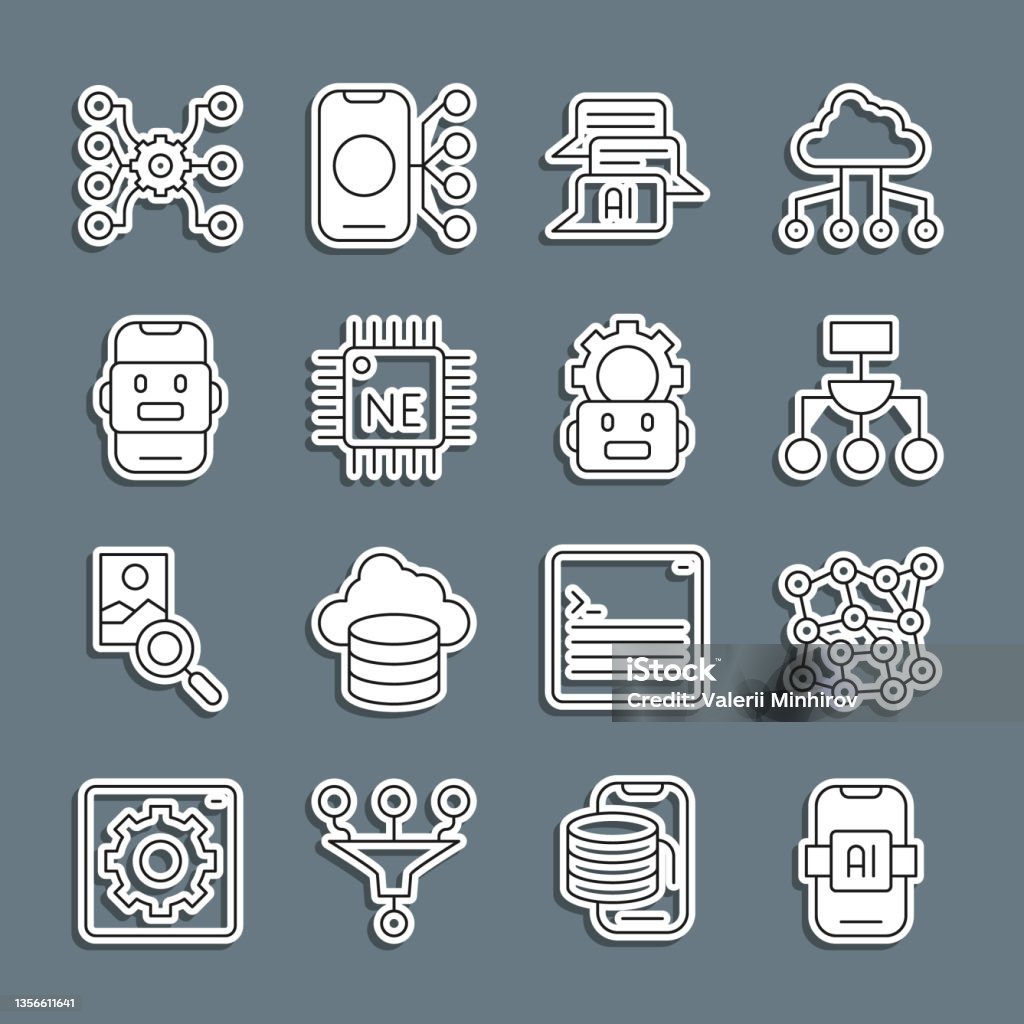Set Line Artificial Intelligence Ai Neural Network Algorithm Chat Bot ... Set Line Artificial Intelligence Ai Neural Network Algorithm Chat Bot ...