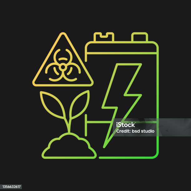 Battery Soil Contamination Threat Gradient Vector Icon For Dark Theme ... Battery Soil Contamination Threat Gradient Vector Icon For Dark Theme ...