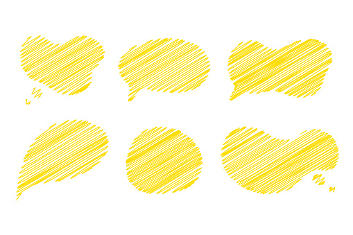 Speech Bubble Big Set Scribble Frames Hand Drawn Effect Illustration