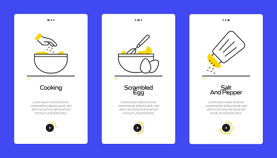 Écran De Page De Lapplication Mobile Cooking Concept Onboarding Avec