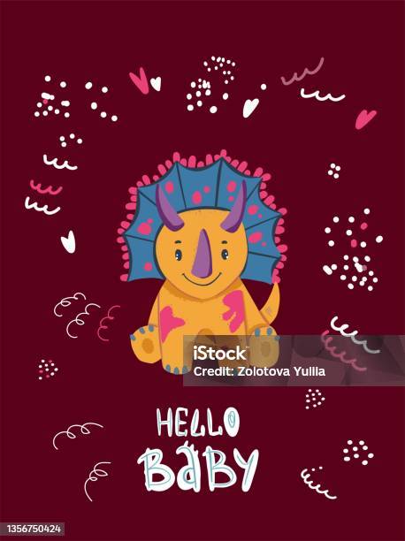 Kartun Lucu Dinosaurus Kecil Ilustrasi Vektor Kartun Dino Sederhana