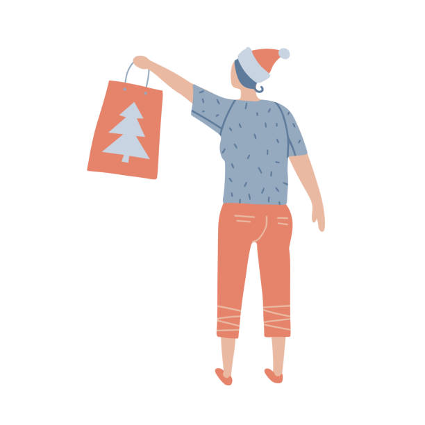 170 Chica Feliz Con Bolsas De Compras En Las Manos Ilustraciones De