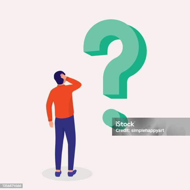 Homme Daffaires Confus Avec Un Gros Point Dinterrogation Vecteurs